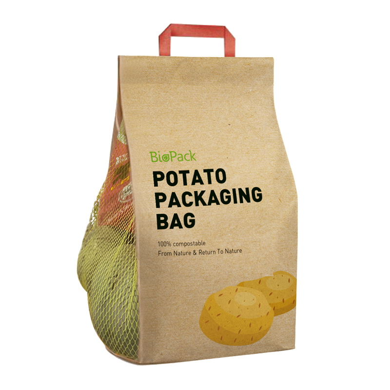 Customized Eco Cellulose Plastic Biodegradable Fruit Bags with Handle ...
